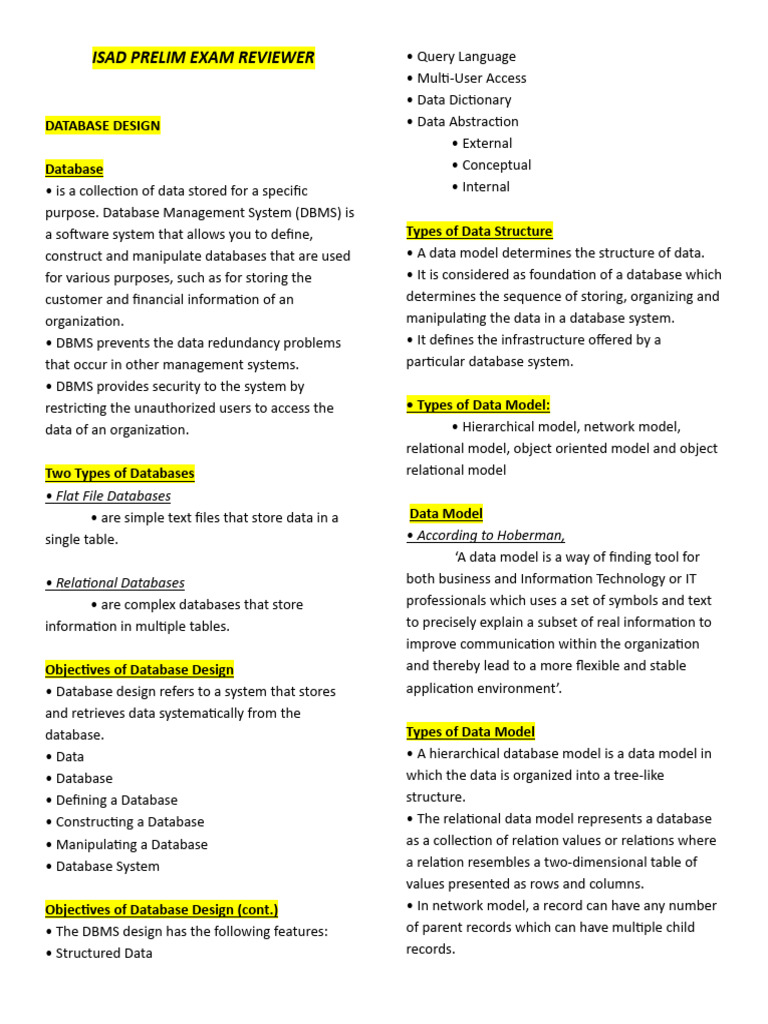 ISAD-PRELIM-EXAM-REVIEWER | PDF