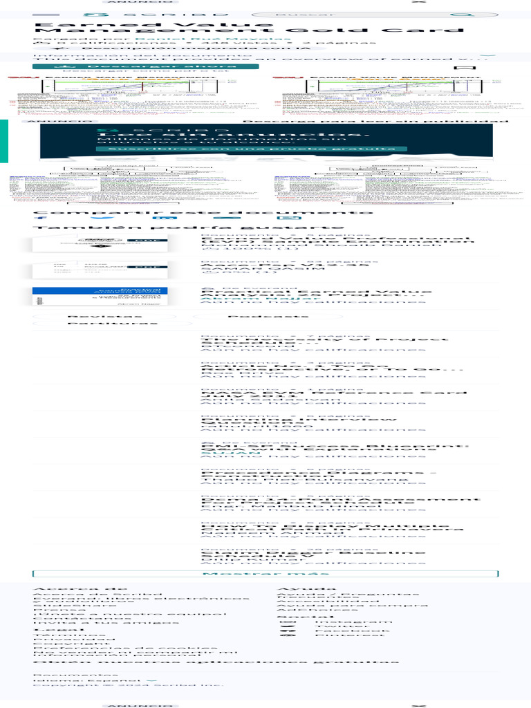 Earned Value Management Gold Card PDF | PDF