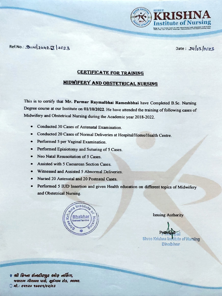 Midwifery Certificate | PDF