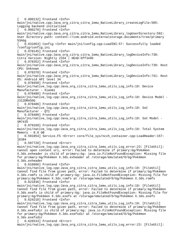 Citra Log.txt.Old | PDF