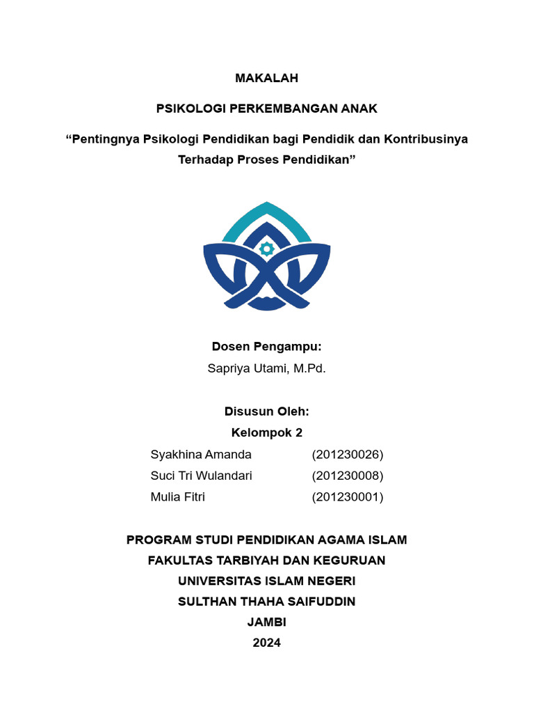 MAKALAH Psiko Kel2 | PDF
