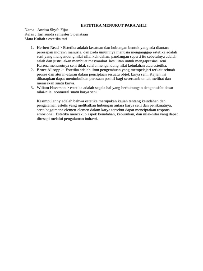 Estetika Annisa | PDF