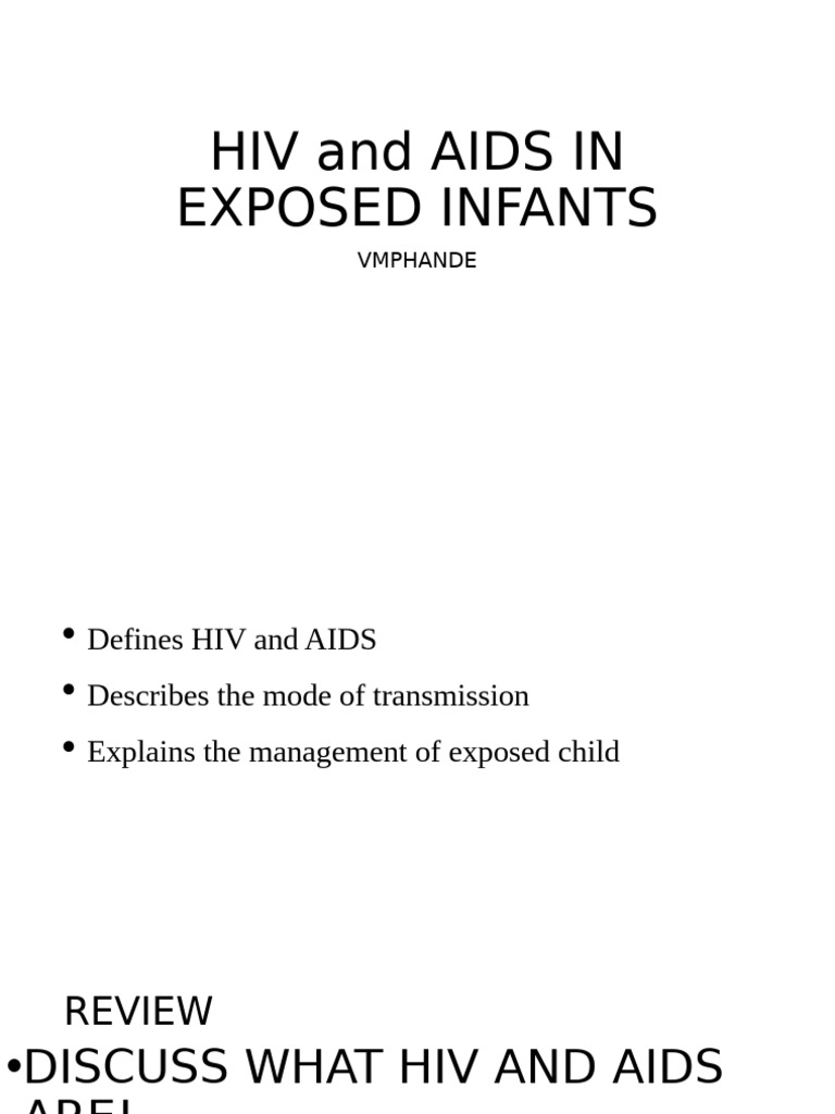 Hiv and Aids in Exposed Infants | PDF
