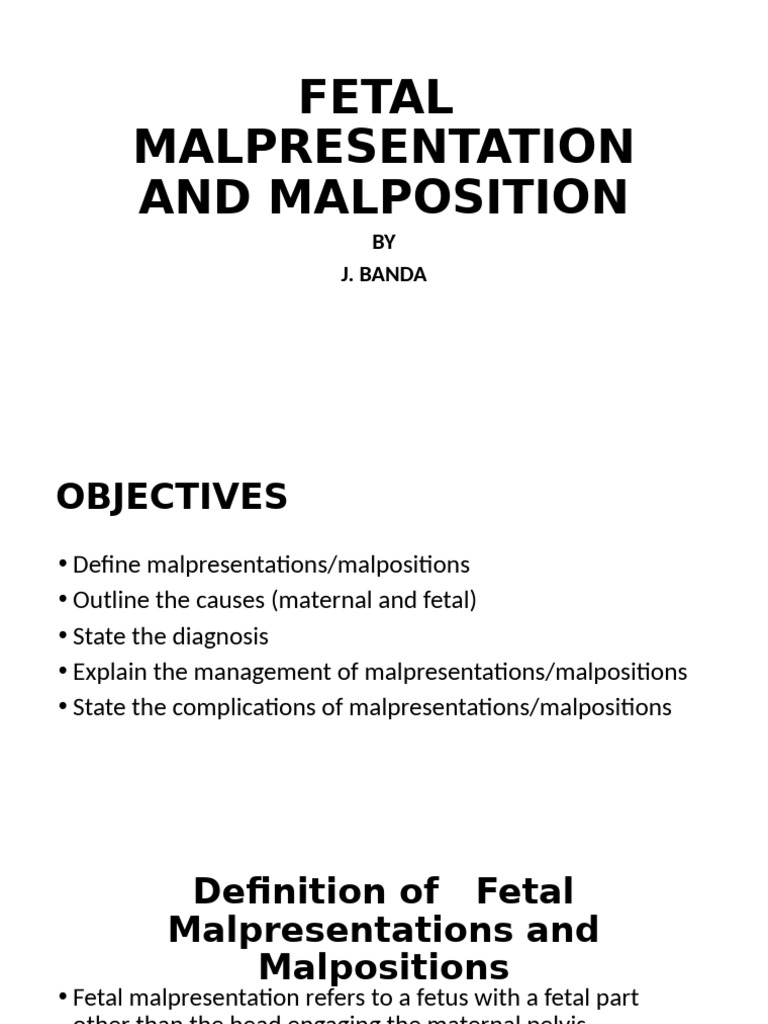 Malposition and Malpresentation | PDF