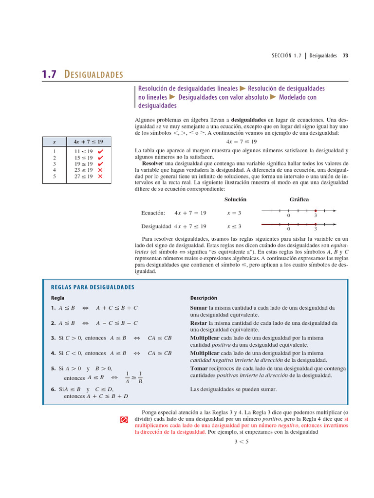 Lectura Semana 6 - Inecuaciones | PDF | Desigualdad (Matemáticas) | Ecuaciones