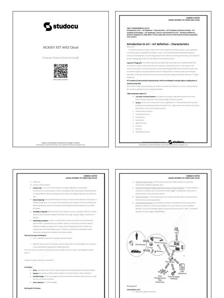 Iot and Cloud | PDF | Internet Of Things | Computer Network