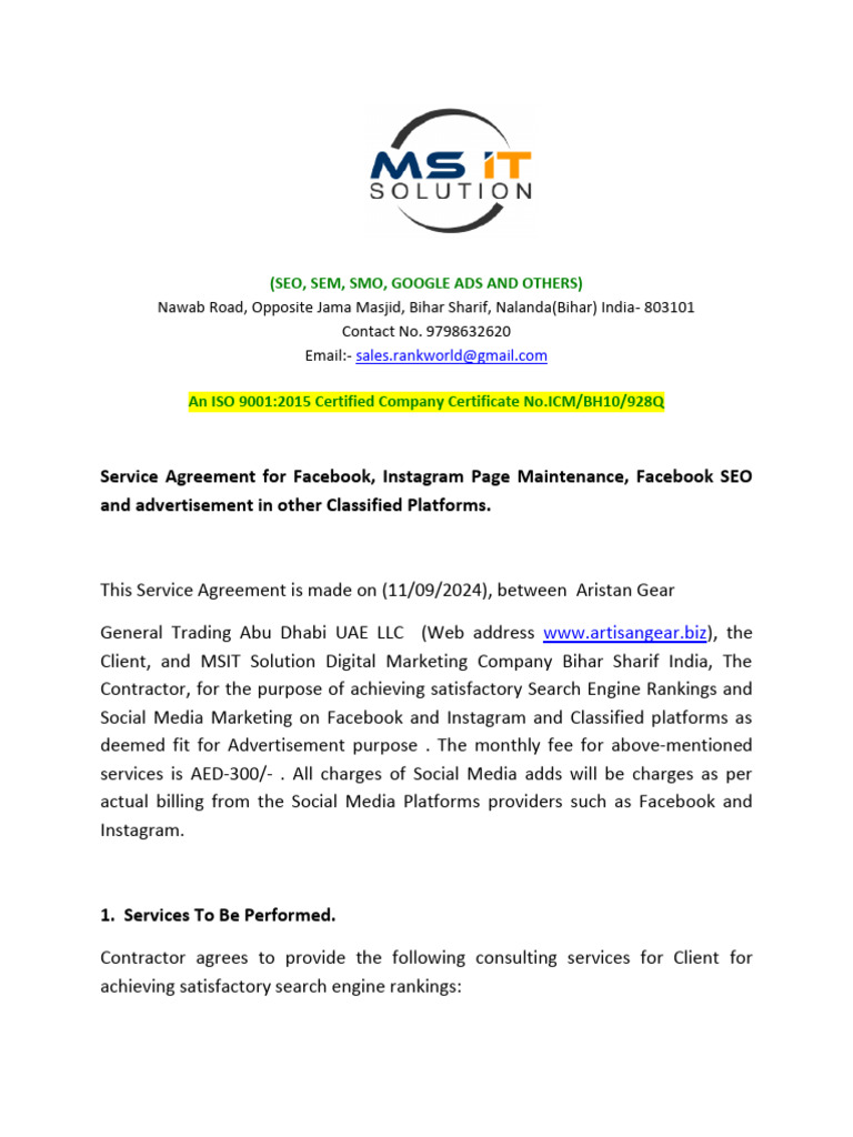 Aggreement of MR Naeem | PDF