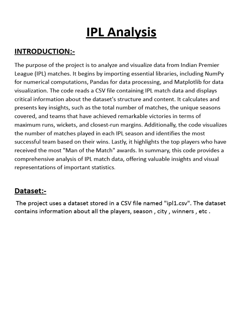 Ipl Analysis Docx 2 Pdf