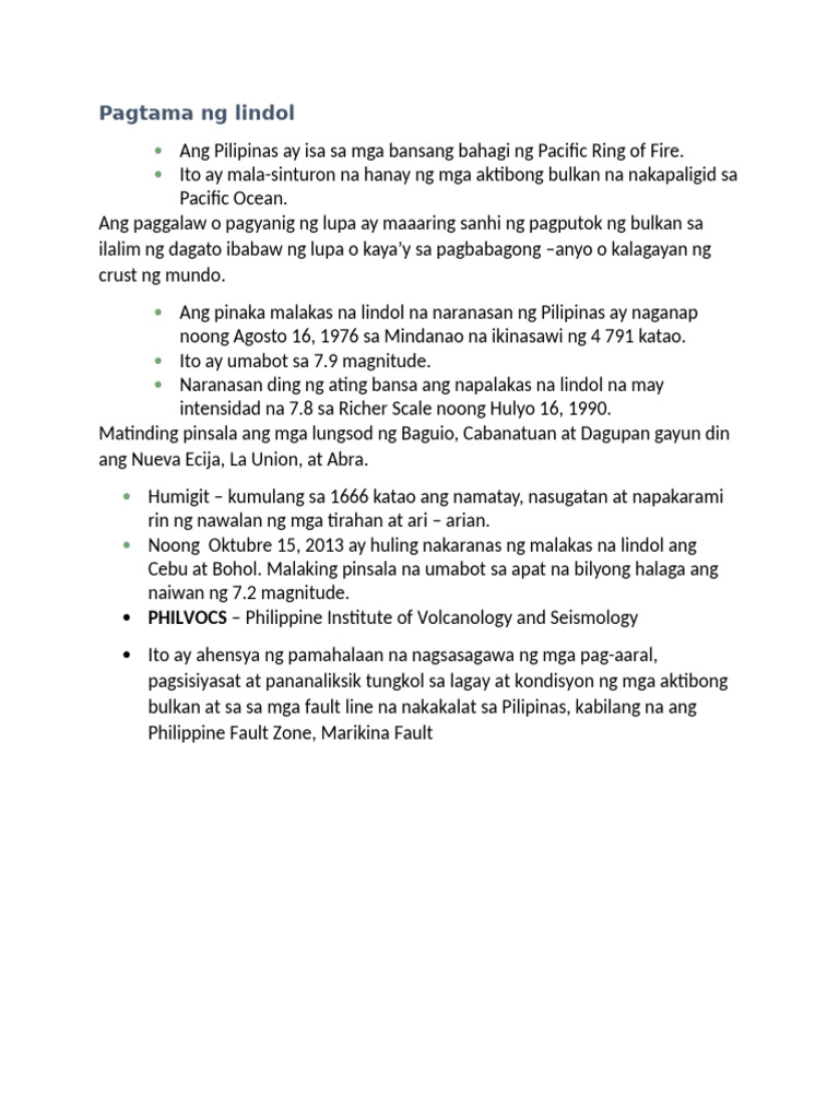AP 3 Pagtama NG Lindol | PDF