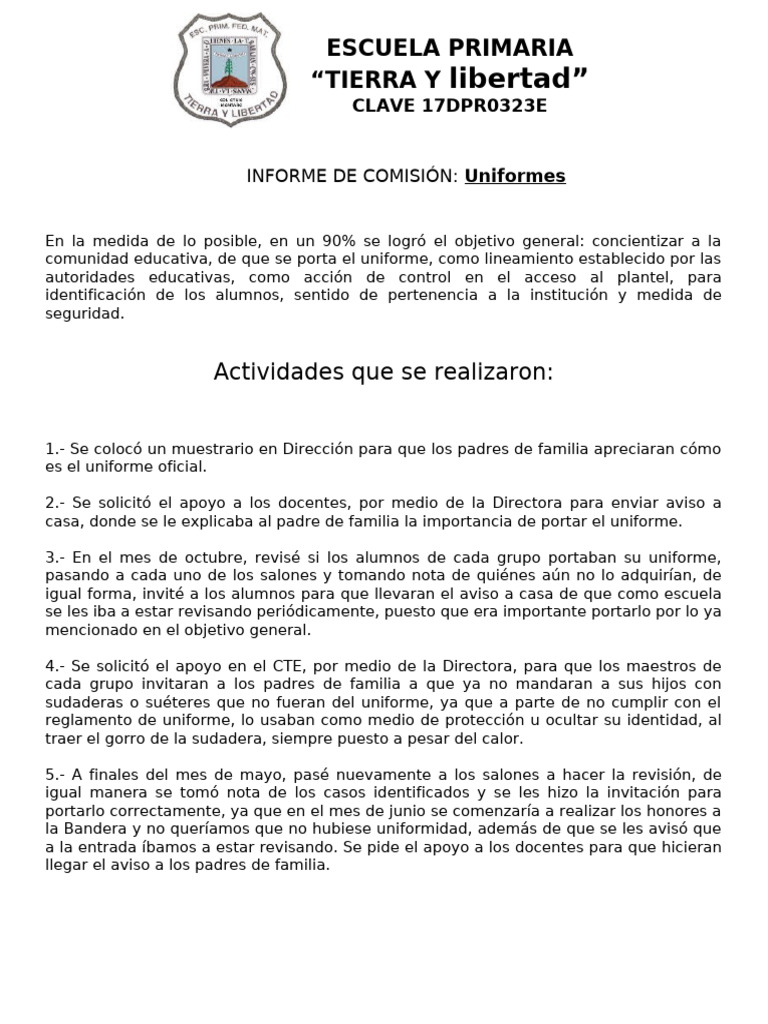 Informe de comisión | PDF