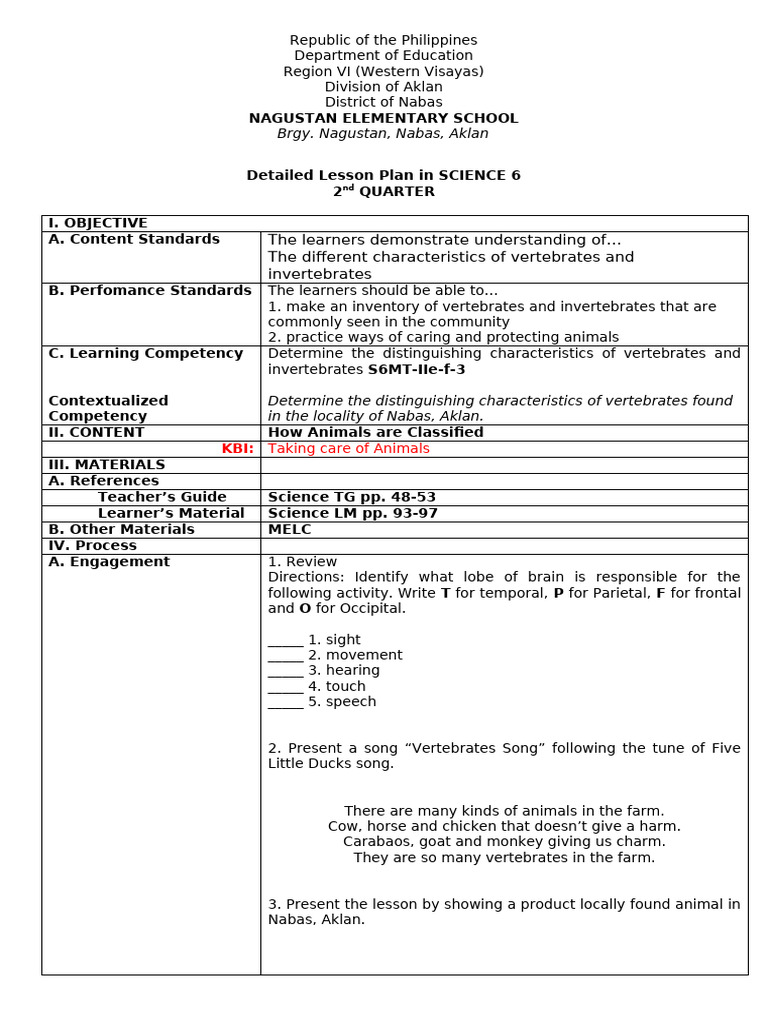 Science 6 Quarter 2 - Cot | PDF