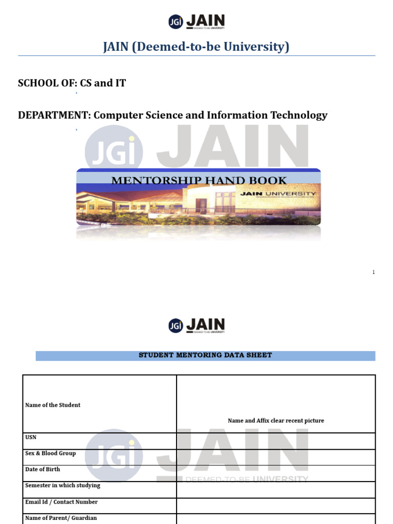 IQAC_Mentor_Format_Students | PDF