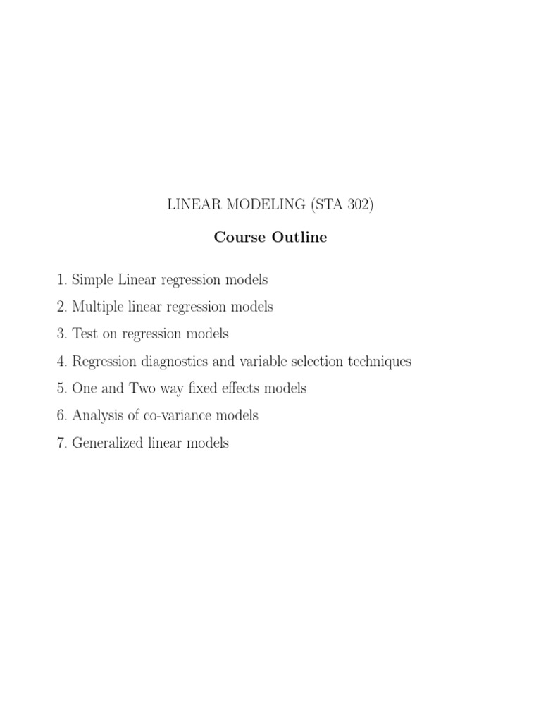 LINEAR MODELLING COMBINED NOTES | PDF