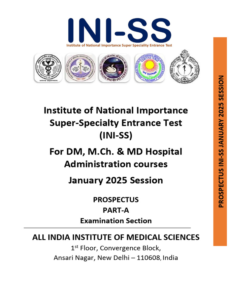 INI-SS January 2025 Prospectus Part A v4 | PDF | Doctor Of Medicine ...