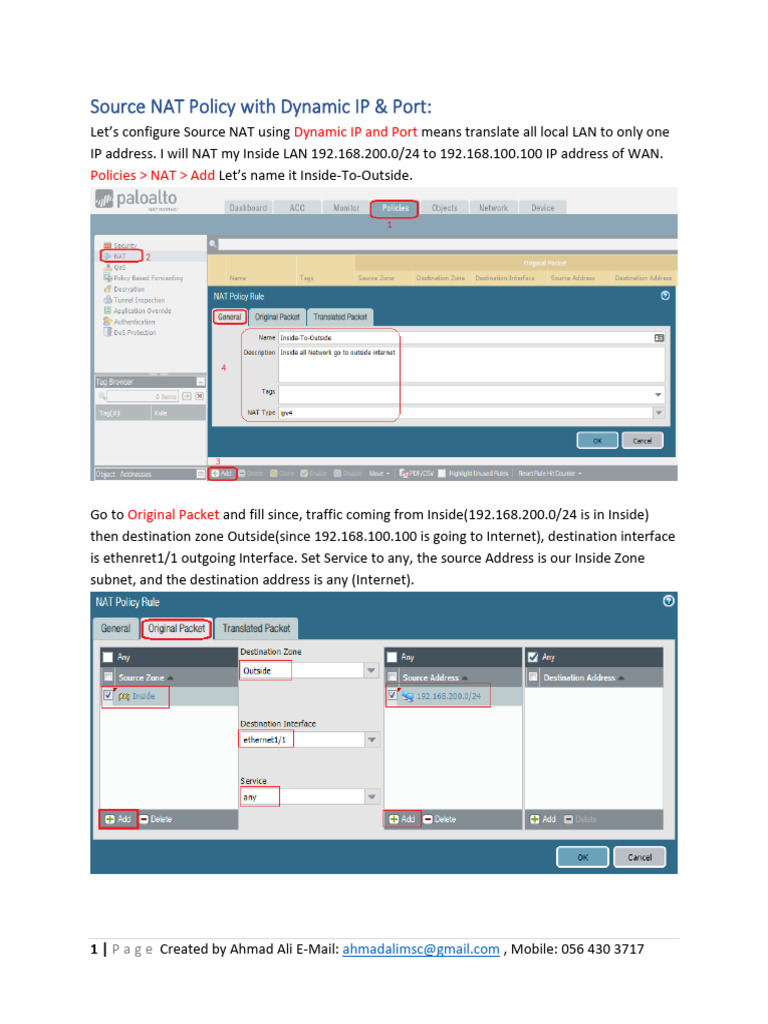Source NAT Policy With Dynamic IP & Port:: Let's Configure Source NAT ...