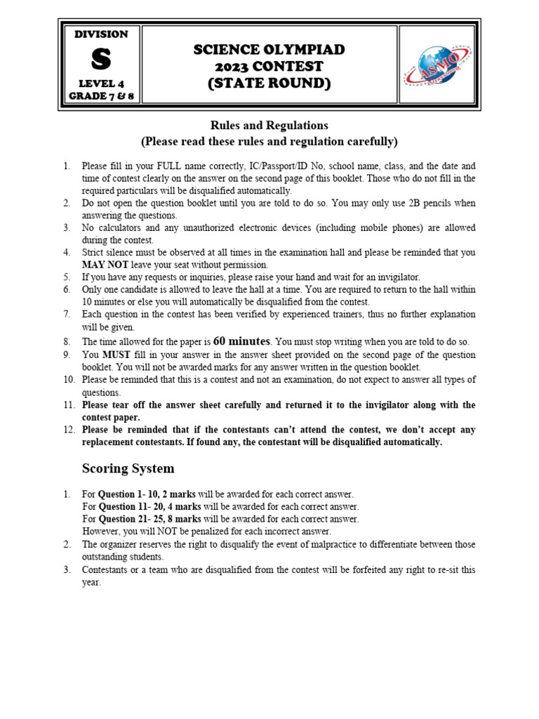 SCIENCE-LEVEL-4-QUESTION | PDF