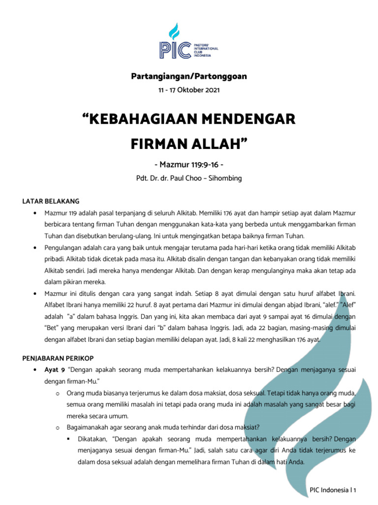 Mazmur 119 - 9-16 | PDF