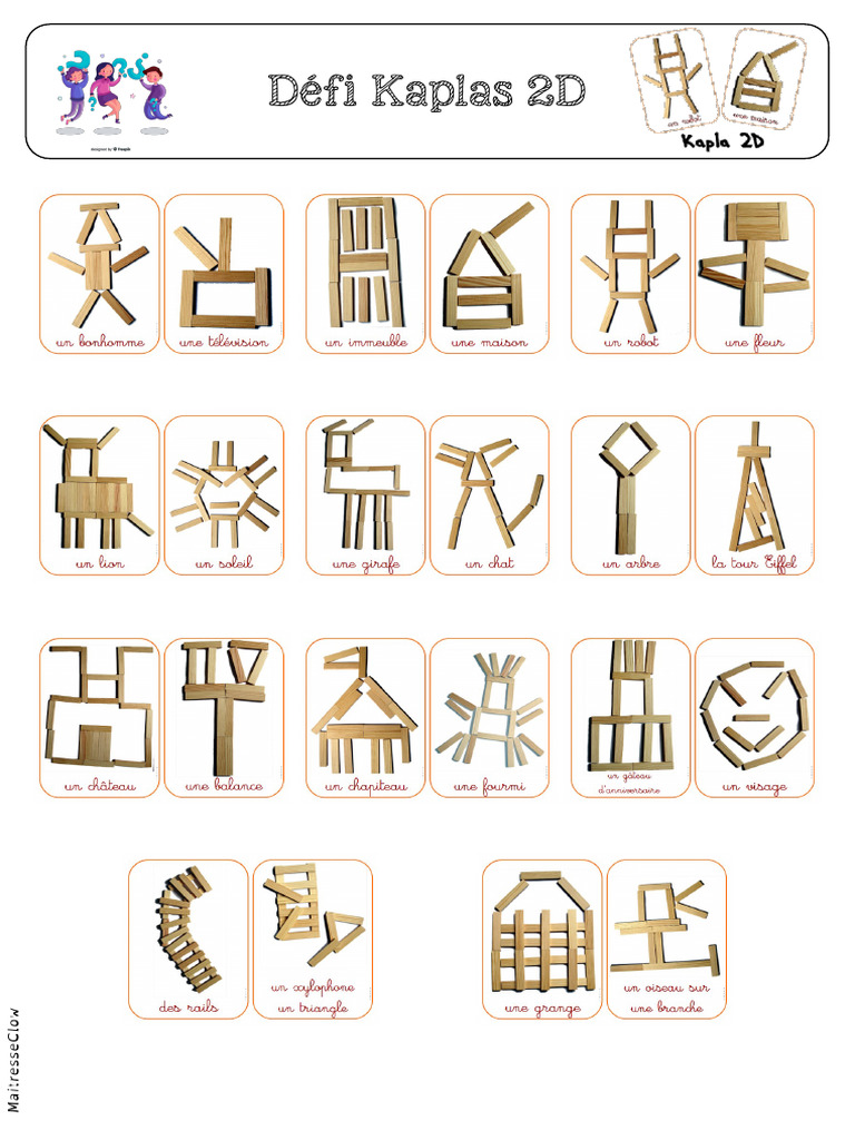 Defis Fiches Recap Kaplas 2D 3D | PDF
