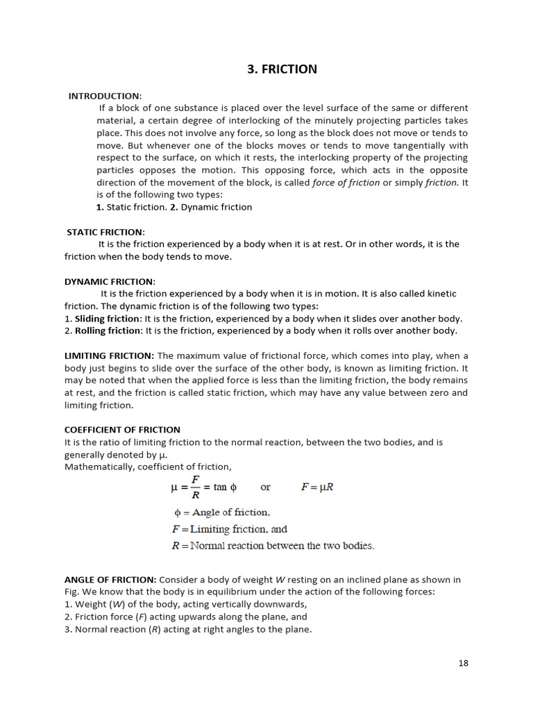 Engmech Friction Lec1 | PDF