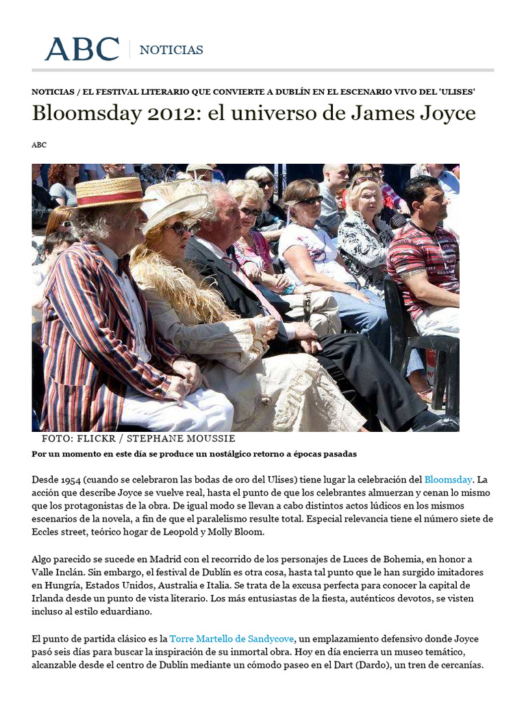 El Universo de James Joyce - ABC - Es | PDF | James Joyce | Ulises (novela)