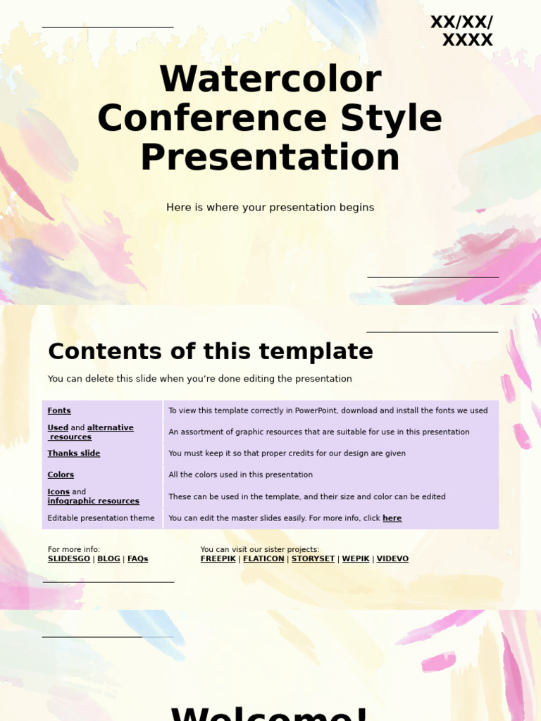 Watercolor Conference Style Presentation by Slidesgo | PDF | Planets ...