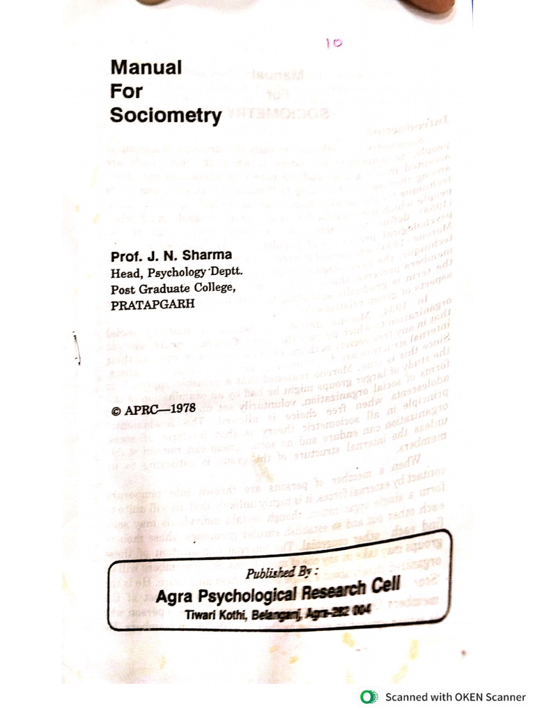 sociometry manual | PDF