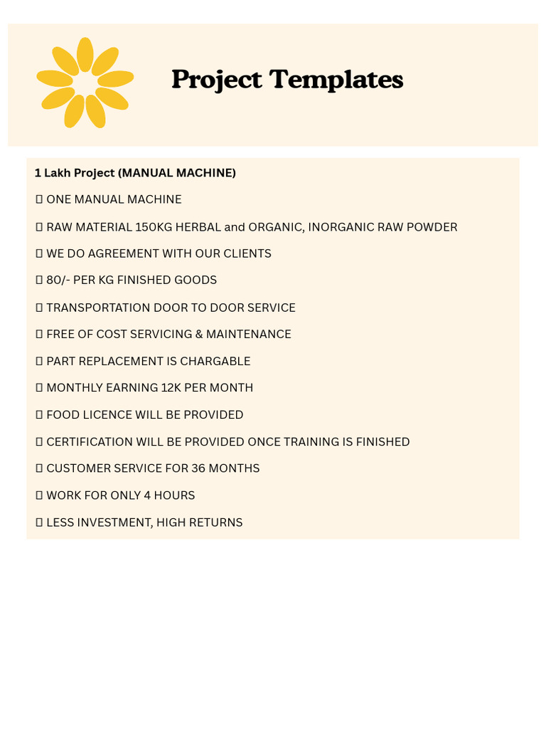 Project Templates Pdf