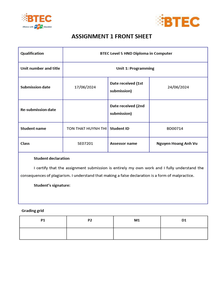 Huynhthi Asm1 BD00714 | PDF