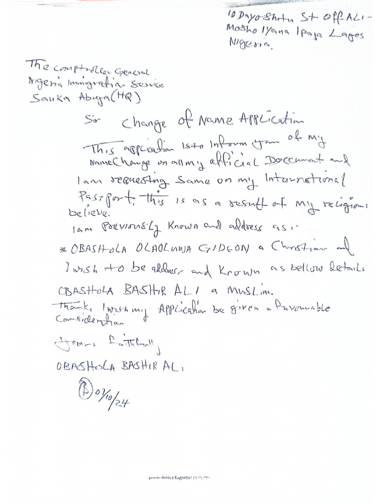 OBASHOLA letter | PDF