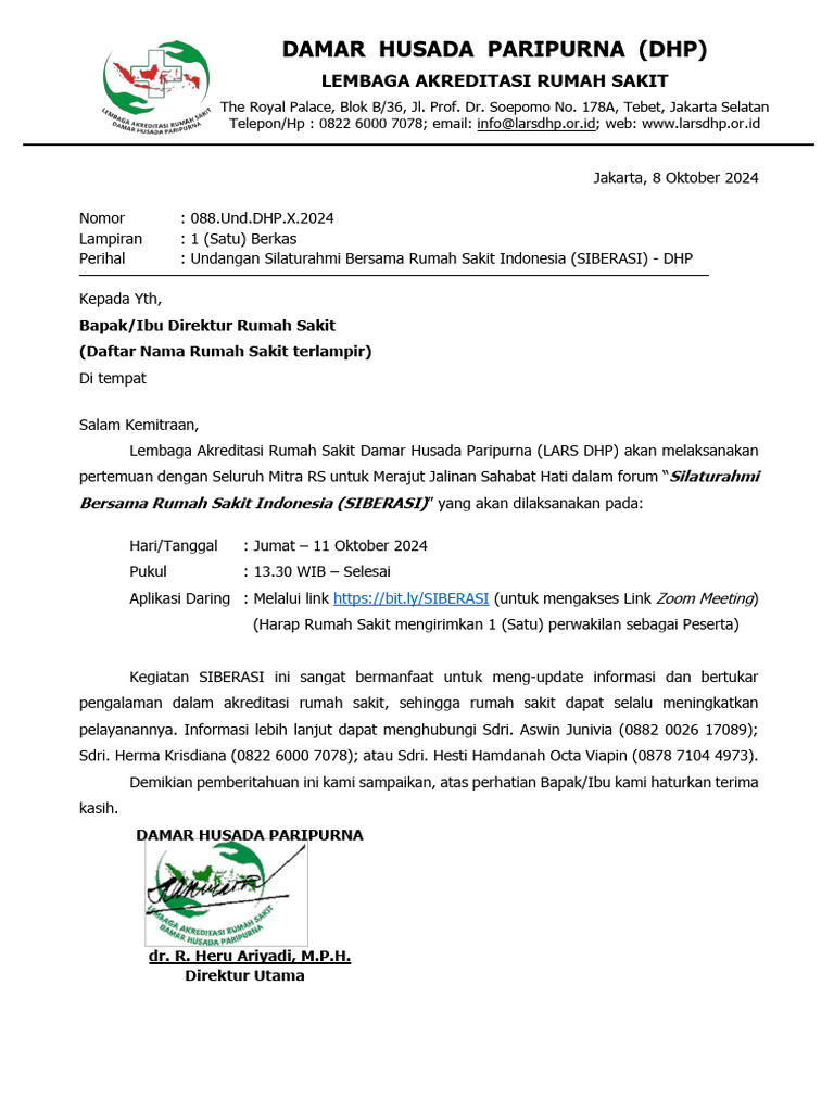 088 - Undangan Siberasi Rs Mitra Lars Dhp | PDF
