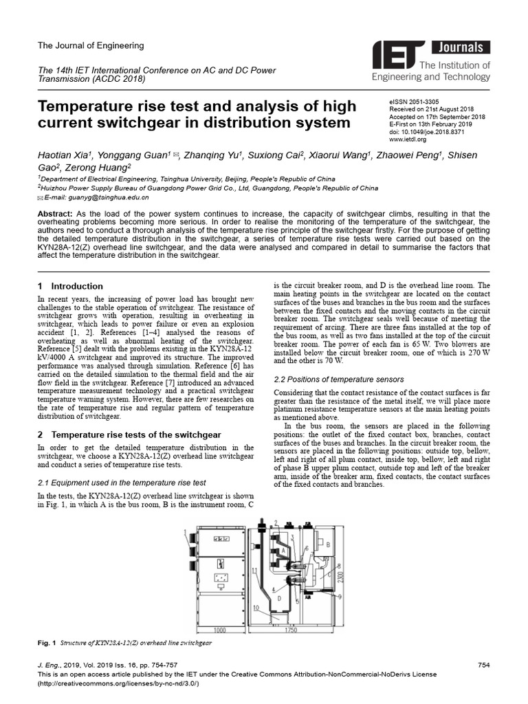Temperature Rise Test and Analysis of High Current | PDF