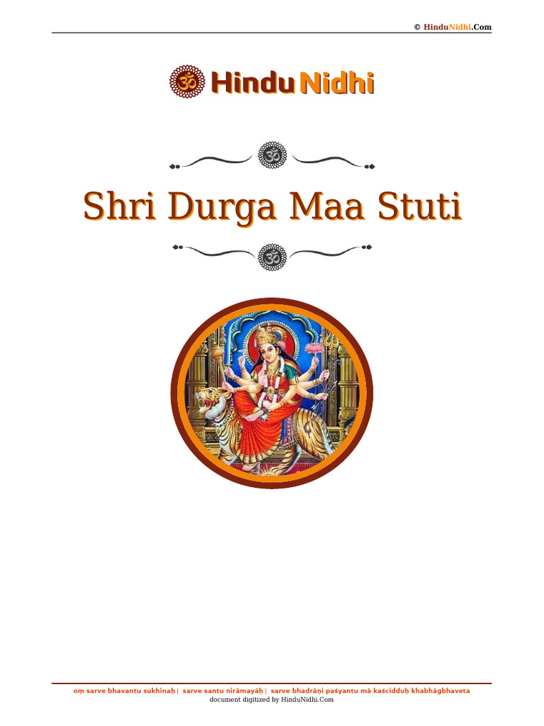 Shri Durga Maa Stuti PDF | PDF | Gender And Hinduism | Hindu Deities