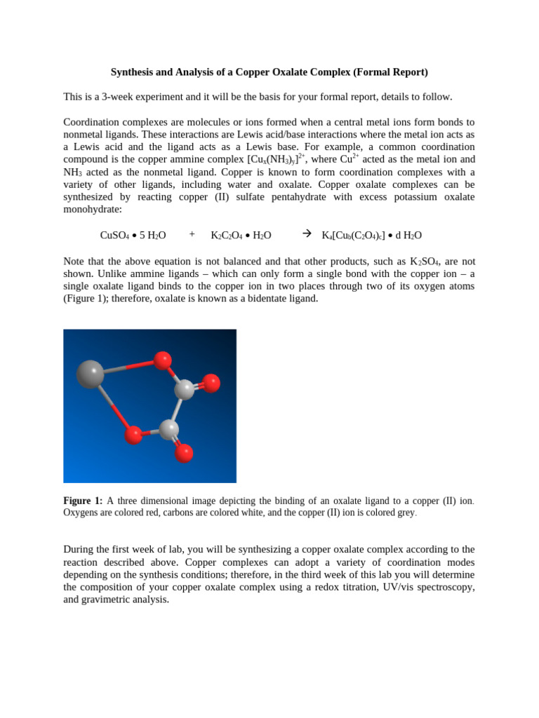 Copper Oxalate | PDF