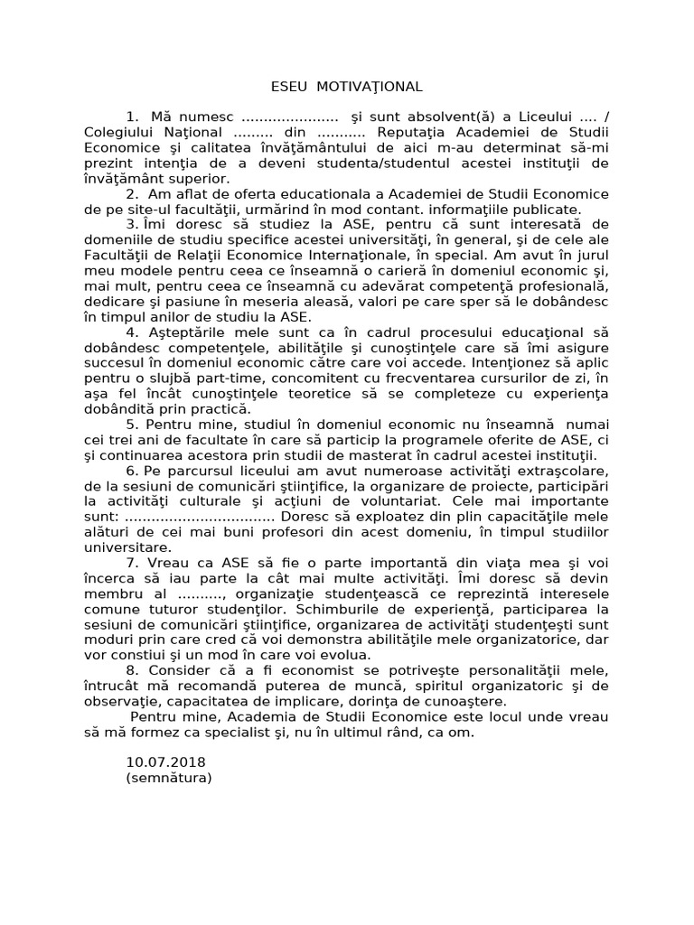 Eseu Motivational | PDF