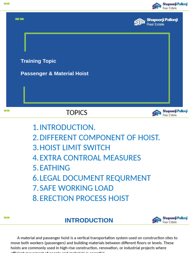 Training Passenger Hoist | PDF