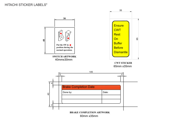 HITACHI STICKERS sample | PDF