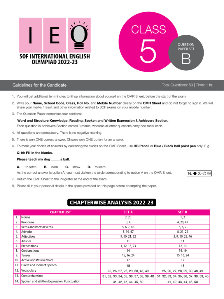 Class 5 Ieo 5 Year e Book 2024-36-43 | PDF