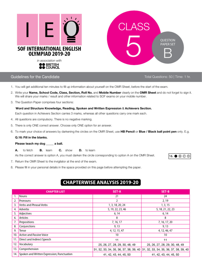 Class 5 Ieo 5 Year e Book 2024-96-102 | PDF