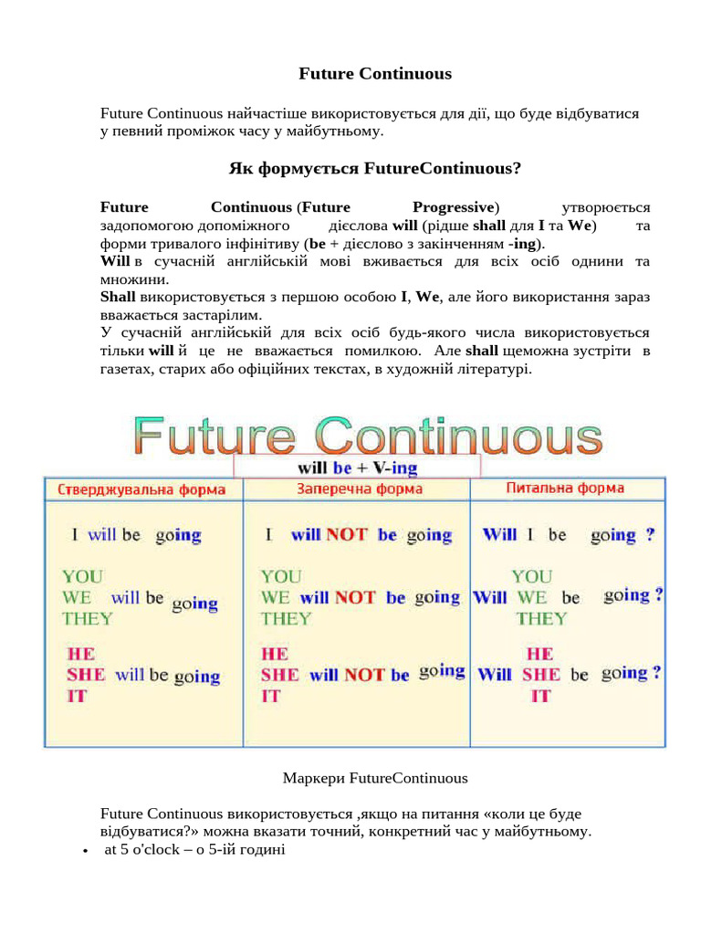 Future Continuous | PDF