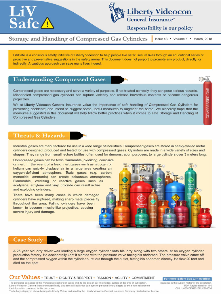 LiVSafe 43 Storage Handling of Gas Cylinders | PDF