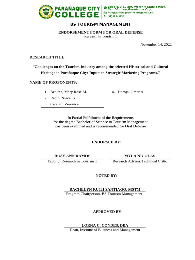 Endorsement Letter GRP 5 BSTM 4d | PDF