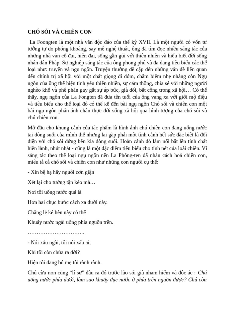 Chó Soi Và Chiên Con | PDF