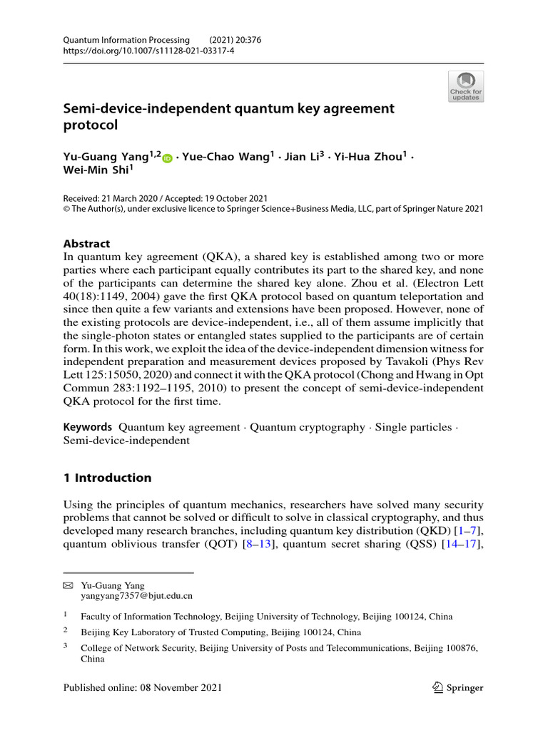 Semi Device Independent Quantum | PDF