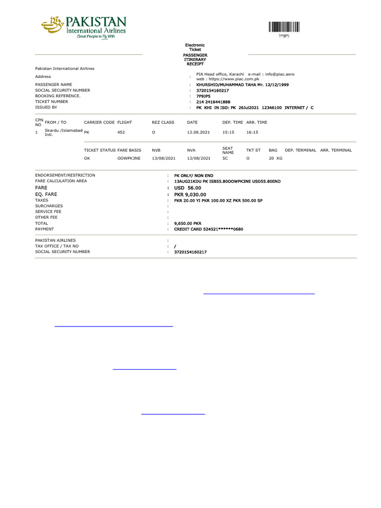 Ticket Return # 7P9JP5 | PDF