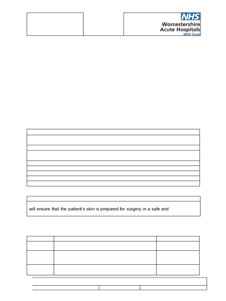 SURGICAL SITE INFECTION POLICY BUNDLE SKIN PREPARATION and Peri ...