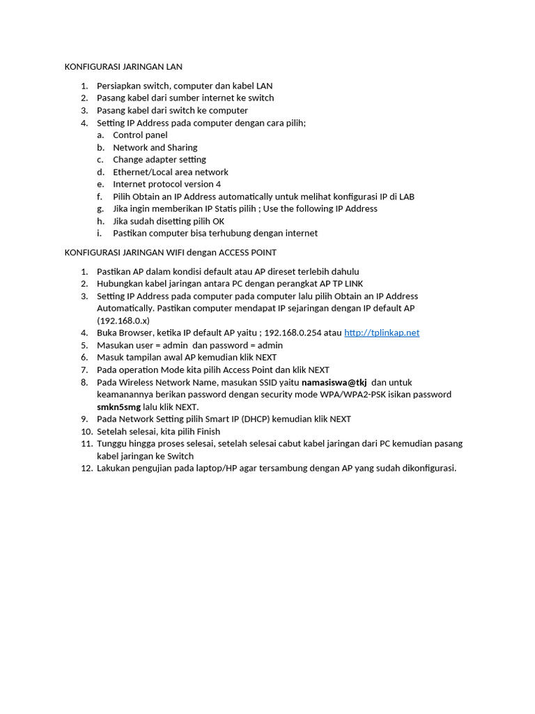 Konfigurasi Jaringan Lan Dan Wifi Pdf
