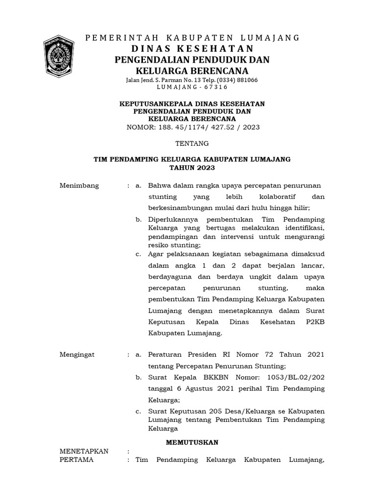 SK TPK Kabupaten Lumajang 2023 - 161455580 - 4424 | PDF