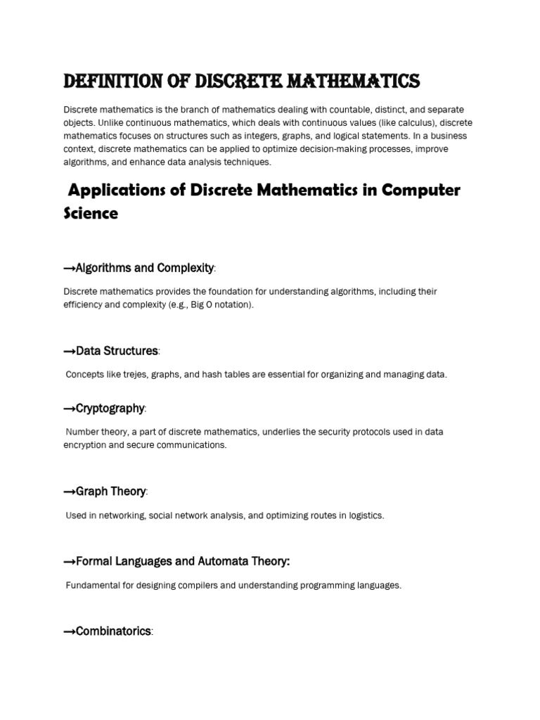 Discrete Mathematics | PDF
