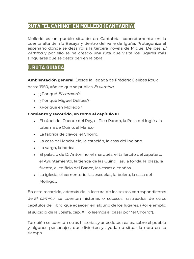 Modificacion Ruta El Camino Pdf