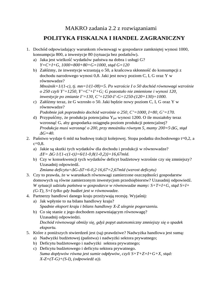 MAKRO Zadania 2.2 Z Rozwiä Zaniami | PDF